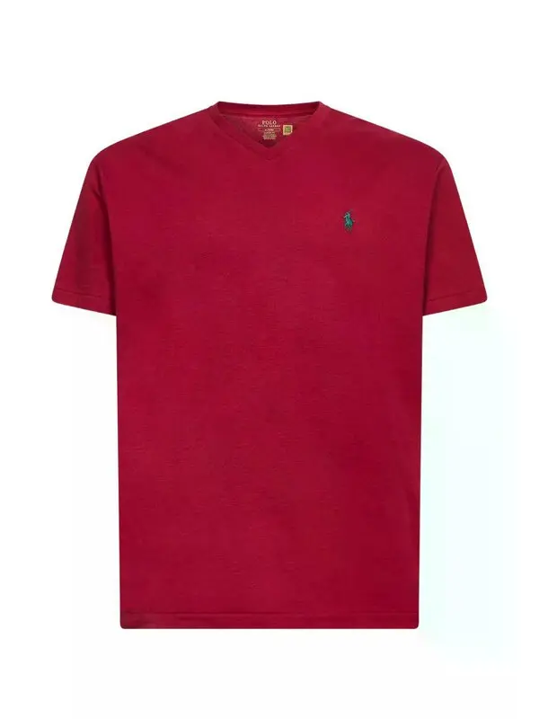 Polo Ralph Lauren Ribbed V-neck T-shirt - Red