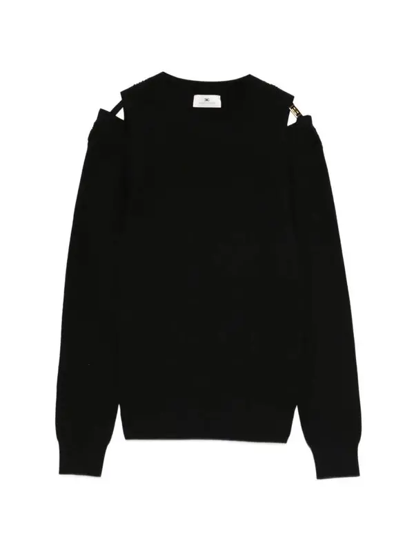 Elisabetta Franchi Knit Sweatshirt With Cut-outs And Logo Detail