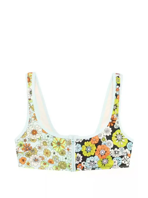 ALEMAIS Floral-print Bikini Top - Blue