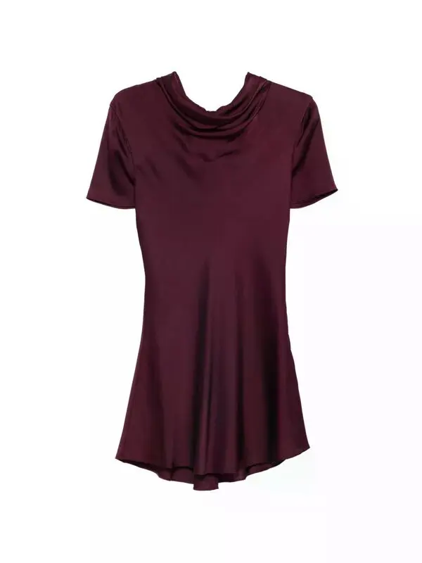 Staud Silk Mini Dress Cowl Neck