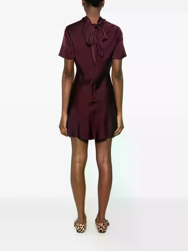 Staud Silk Mini Dress Cowl Neck