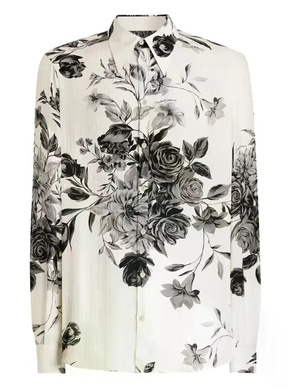 Dolce & Gabbana Floral-print Shirt - White