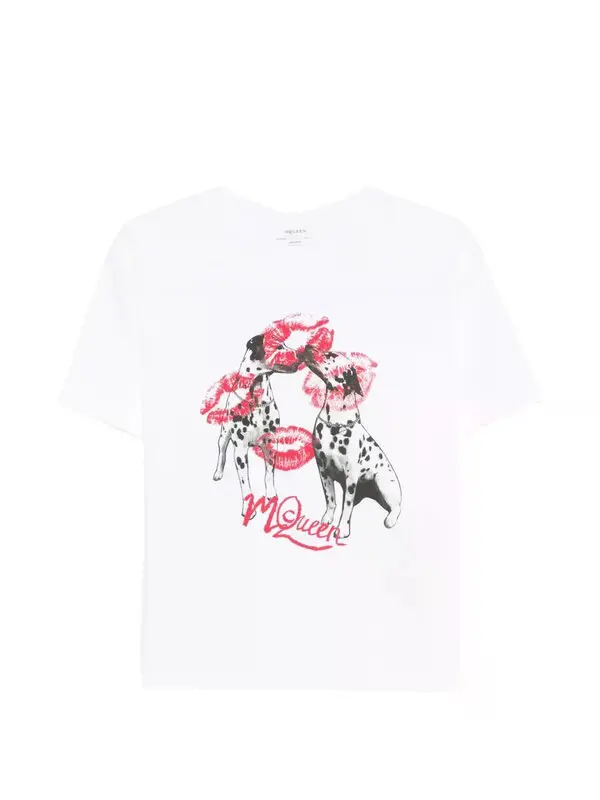 Alexander McQueen Dalmatian-print T-shirt - White