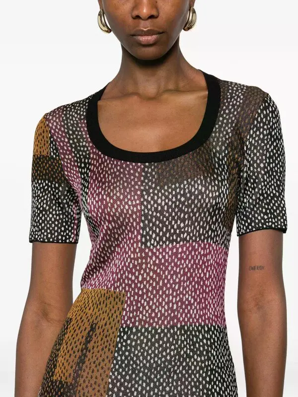 Fendi Geometric-print Midi Dress - Brown