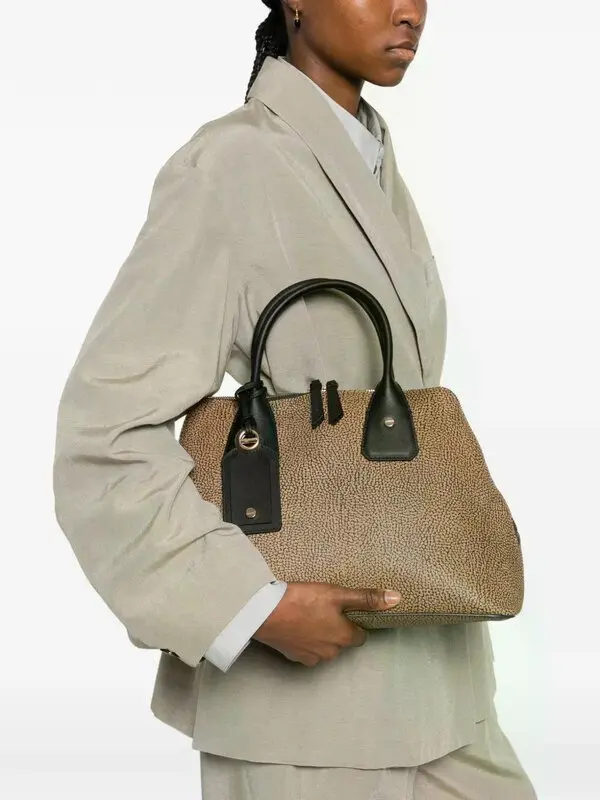 Borbonese Textured Top-handle Tote Bag