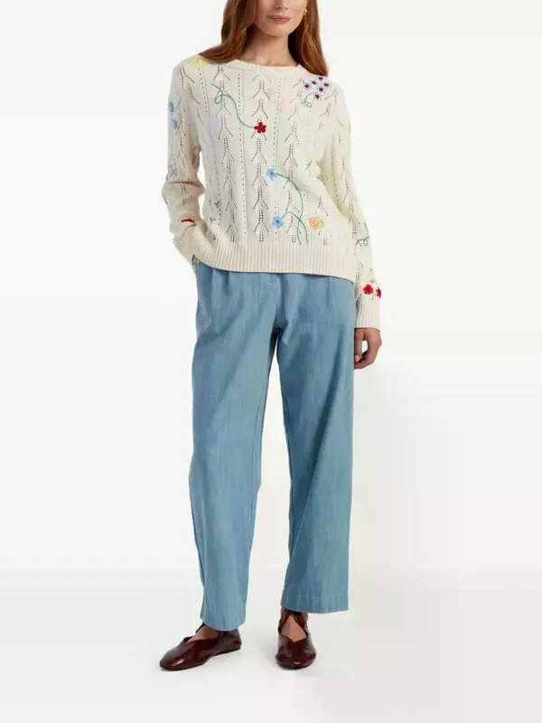 Chinti & Parker Floral Embroidered Sweater