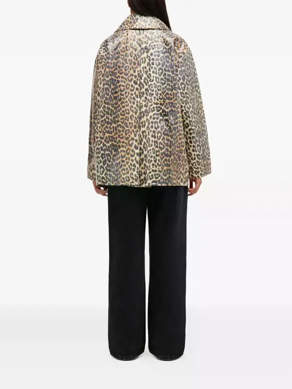 GANNI Leopard-print Jacket - Neutrals