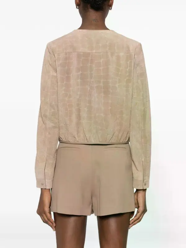 Elisabetta Franchi Suede Jacket With Alligator Print