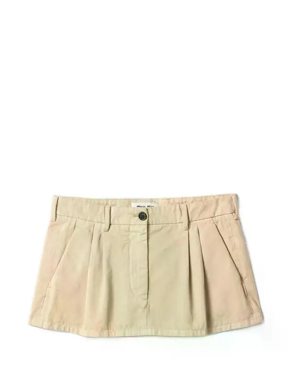 Miu Miu Gabardine Belted Miniskirt