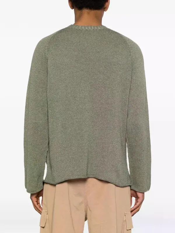 LANEUS Long-sleeve Crew-neck Sweater - Green