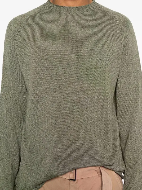 LANEUS Long-sleeve Crew-neck Sweater - Green