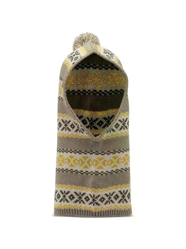 Kapital Striped Pompom Hat - Neutrals