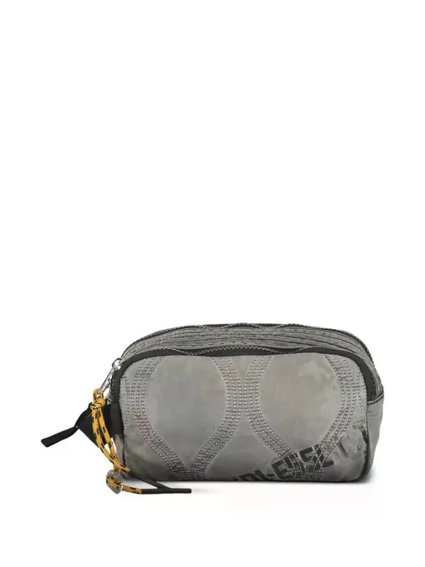 DIESEL® Pendant Zip Nylon Wash Bag - Grey