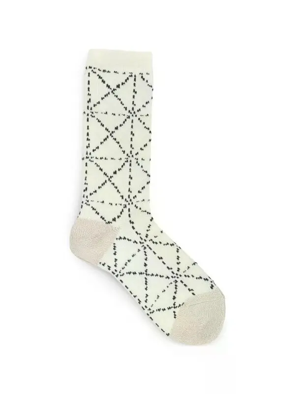 Kapital Geometric Patterned Socks - Neutrals
