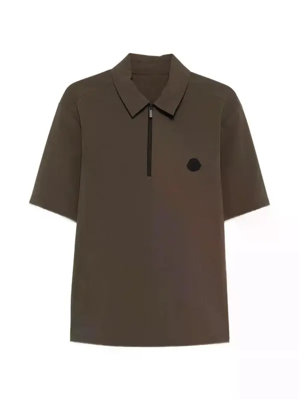 Moncler Half-zip Short-sleeve Polo Shirt - Brown