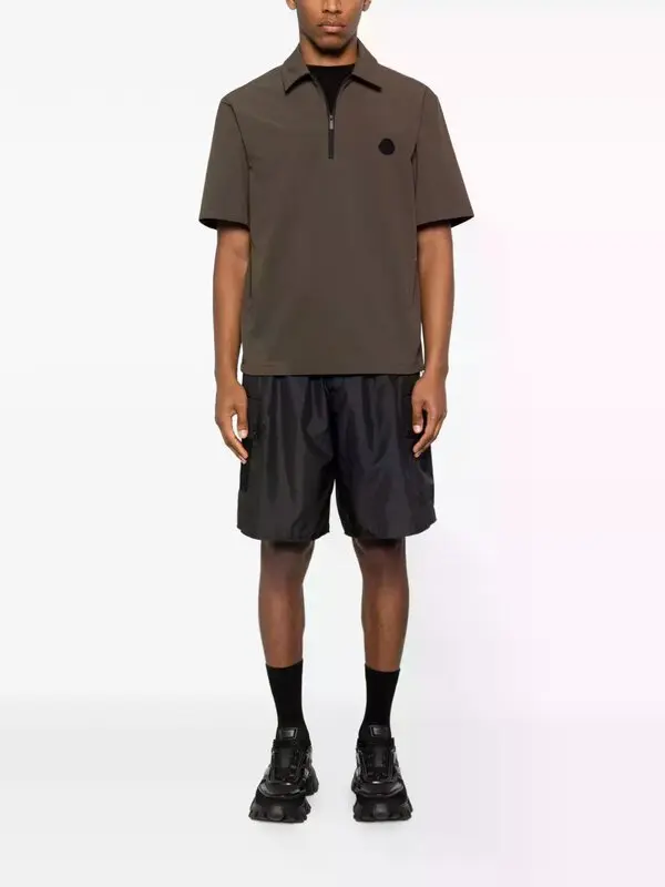 Moncler Half-zip Short-sleeve Polo Shirt - Brown