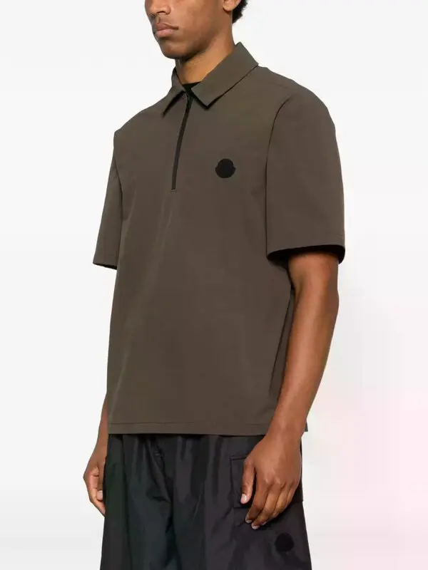 Moncler Half-zip Short-sleeve Polo Shirt - Brown
