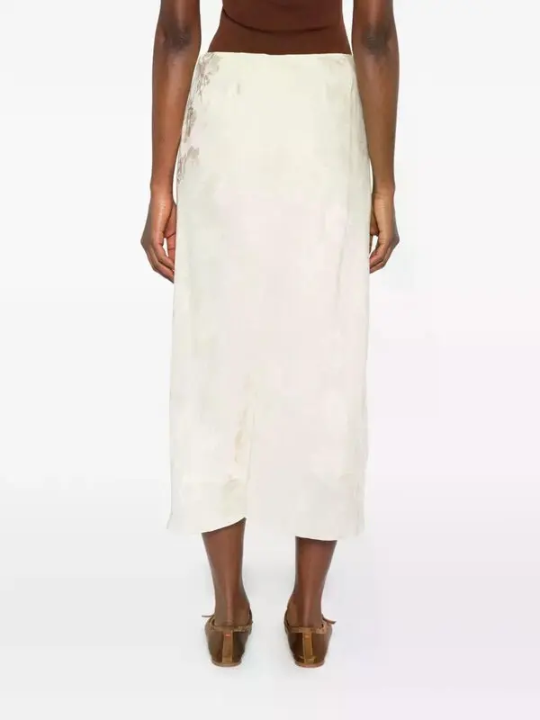 FORTE_FORTE Floral Pattern Midi Skirt