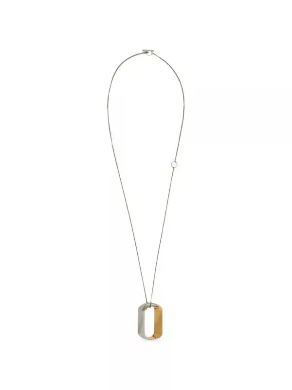 JIL SANDER Two-tone Pendant Necklace - Silver
