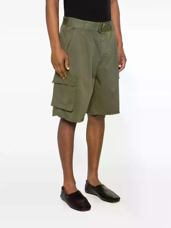 LANEUS Belted Cargo Shorts - Green