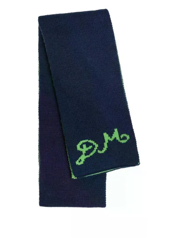 DAMSON MADDER Initials-detail Scarf - Blue