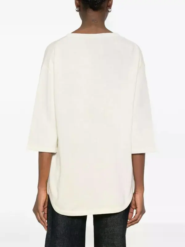 Valentino Garavani Logo-appliqué Knitted Blouse - Neutrals