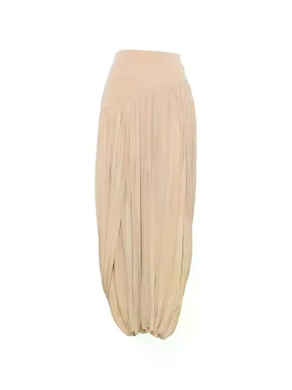 FERRAGAMO Pleated Ruffle-hem Maxi Skirt - Neutrals