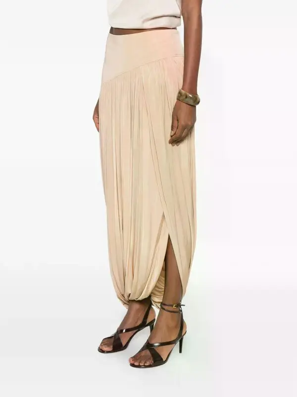 FERRAGAMO Pleated Ruffle-hem Maxi Skirt - Neutrals