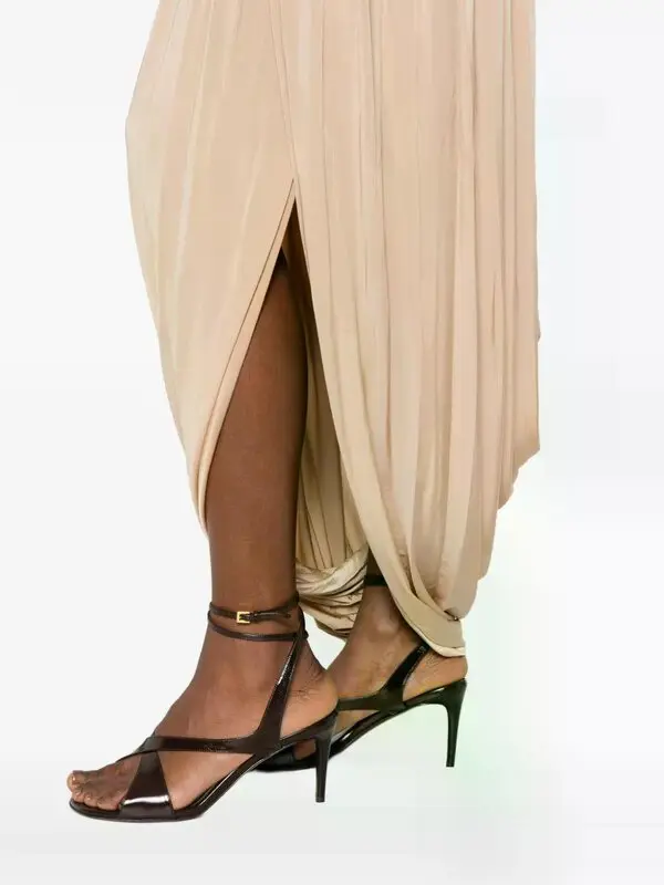 FERRAGAMO Pleated Ruffle-hem Maxi Skirt - Neutrals