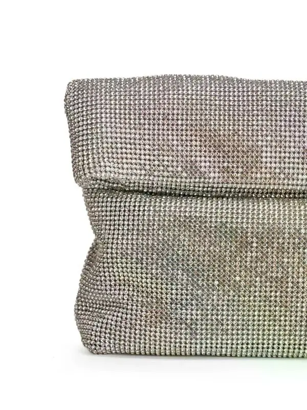 TWENTY FOURHAITCH Rhinestone Embellished Clutch - Silver