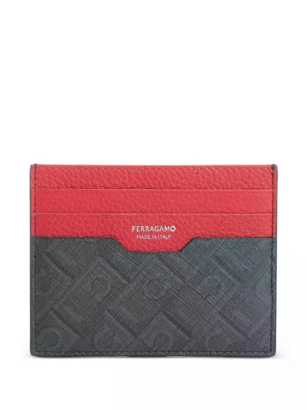 FERRAGAMO Patterned Cardholder - Grey