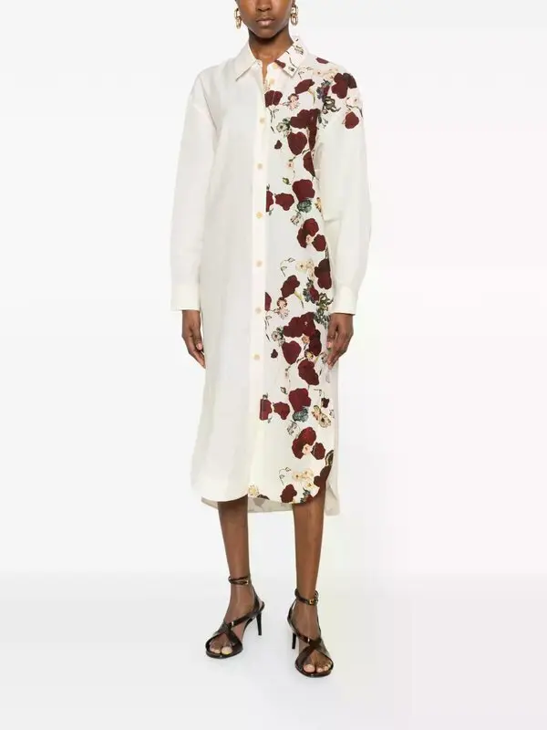 Khaite Gloria Floral-print Shirt Dress