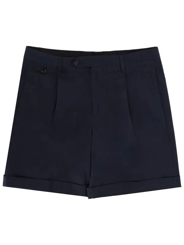 LARDINI Cotton Tailored Shorts - Blue