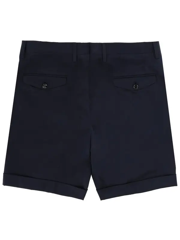 LARDINI Cotton Tailored Shorts - Blue