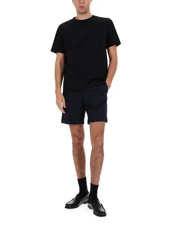 LARDINI Cotton Tailored Shorts - Blue