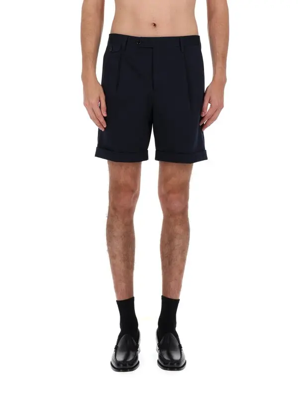 LARDINI Cotton Tailored Shorts - Blue