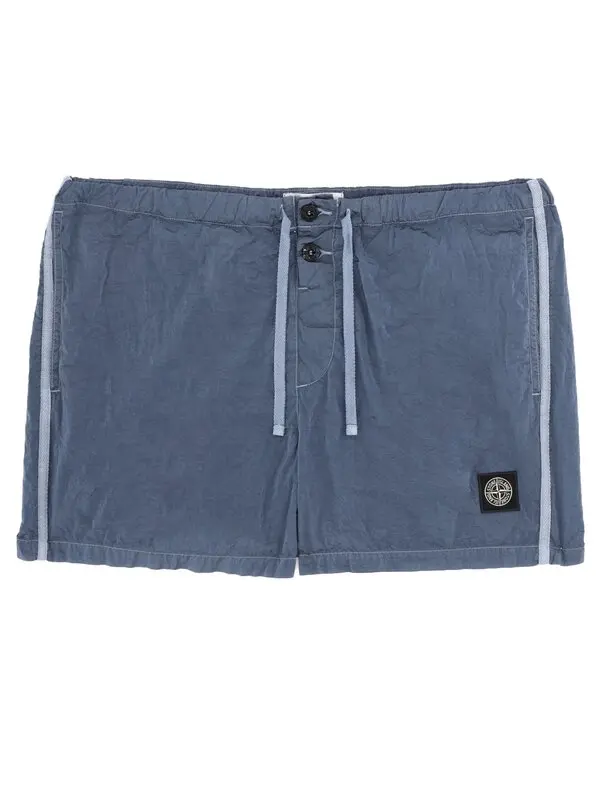 Stone Island Swimsuit With Logo Patch