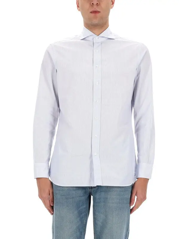 LARDINI Cotton Shirt - Azure