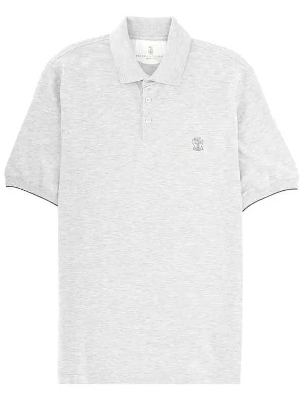 Brunello Cucinelli Polo With Logo - Grey