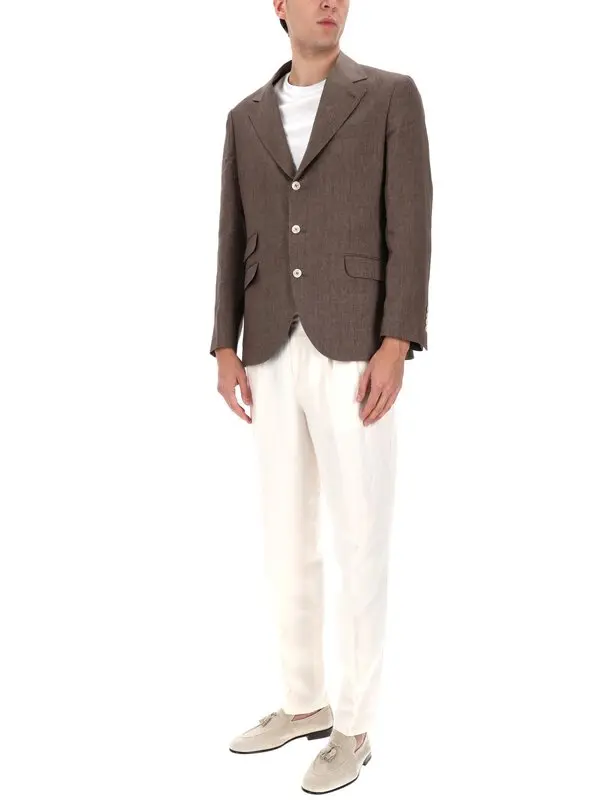 Brunello Cucinelli Single-breasted Linen Jacket