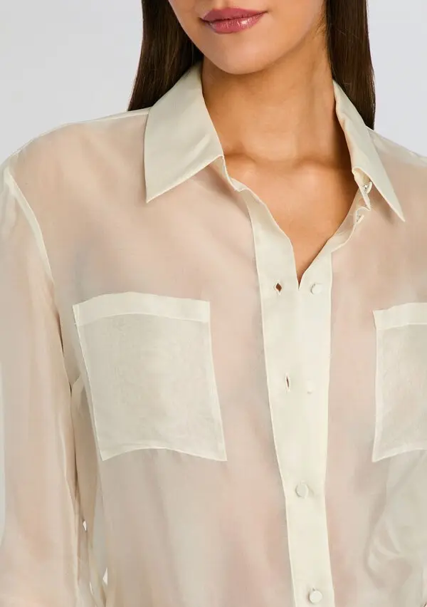 SEROYA Estella Silk Shirt - Eggshell