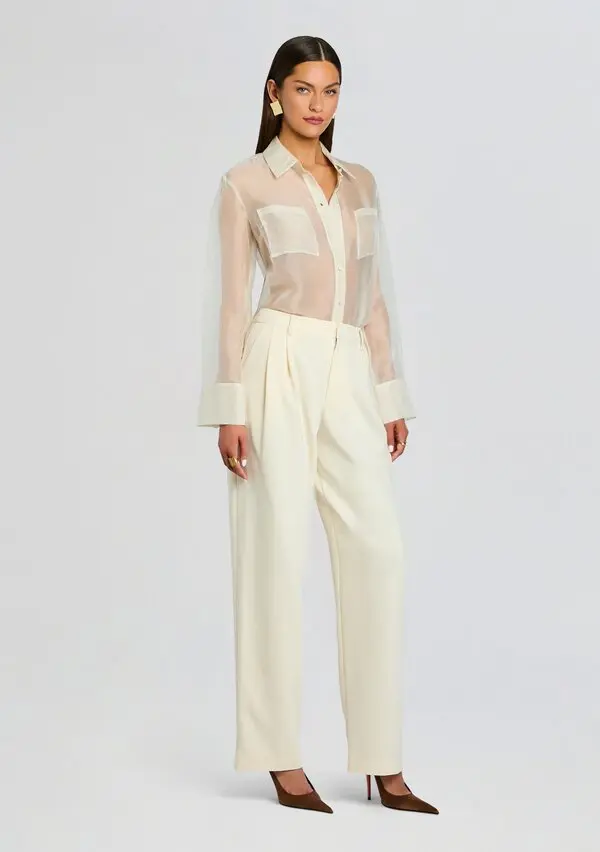SEROYA Estella Silk Shirt - Eggshell