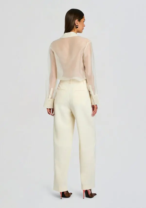 SEROYA Estella Silk Shirt - Eggshell