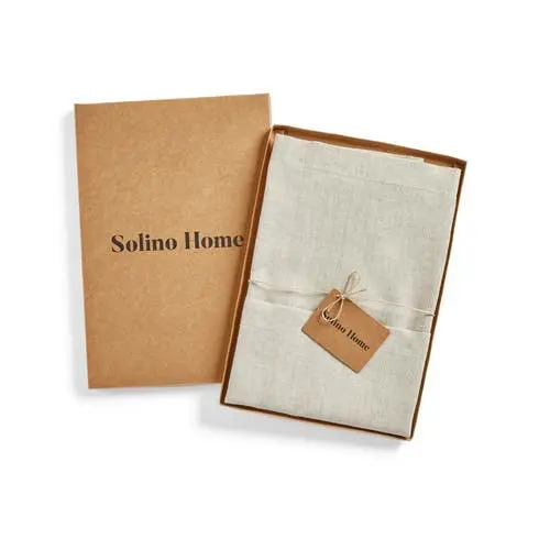 SOLINO HOME Linen Bistro Apronkitchen Linen - Light Natural/ivory