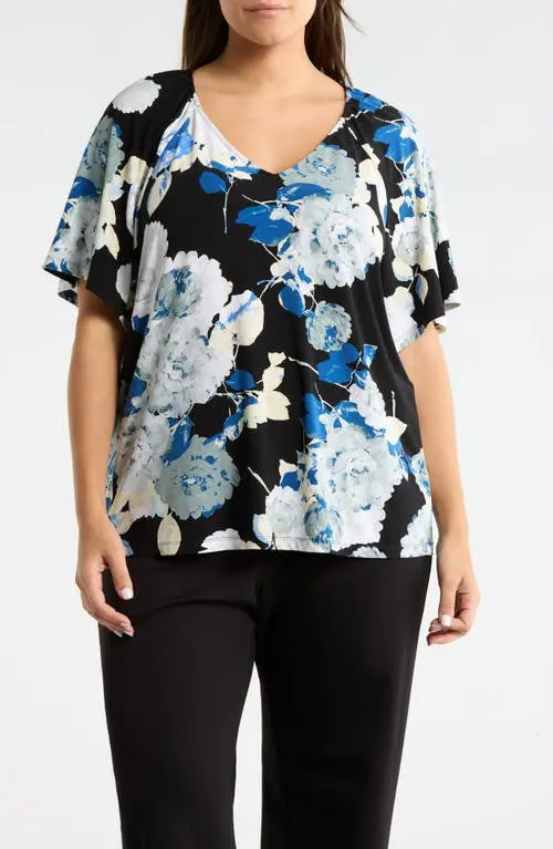 Anne Klein Floral V-neck Top