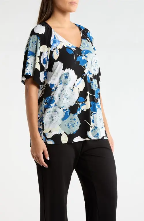 Anne Klein Floral V-neck Top