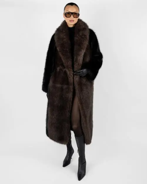 WeWoreWhat Faux Fur Belted Coat