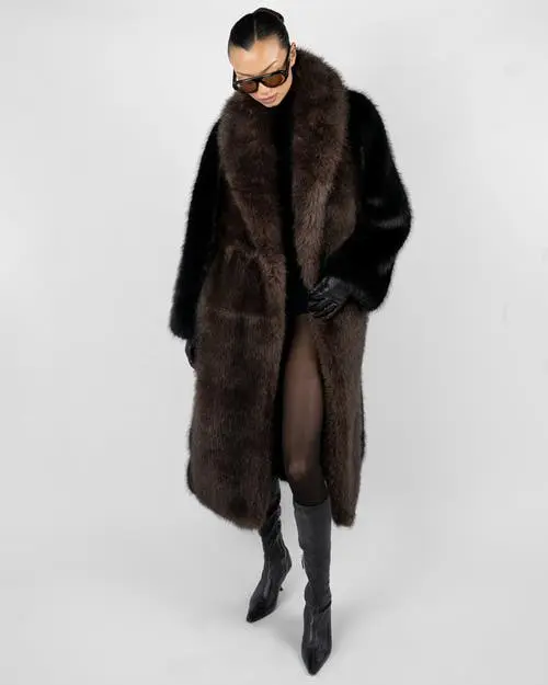 WeWoreWhat Faux Fur Belted Coat