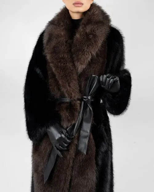 WeWoreWhat Faux Fur Belted Coat