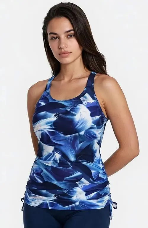 CALYPSA Tankini Top With Swim Shorts Set